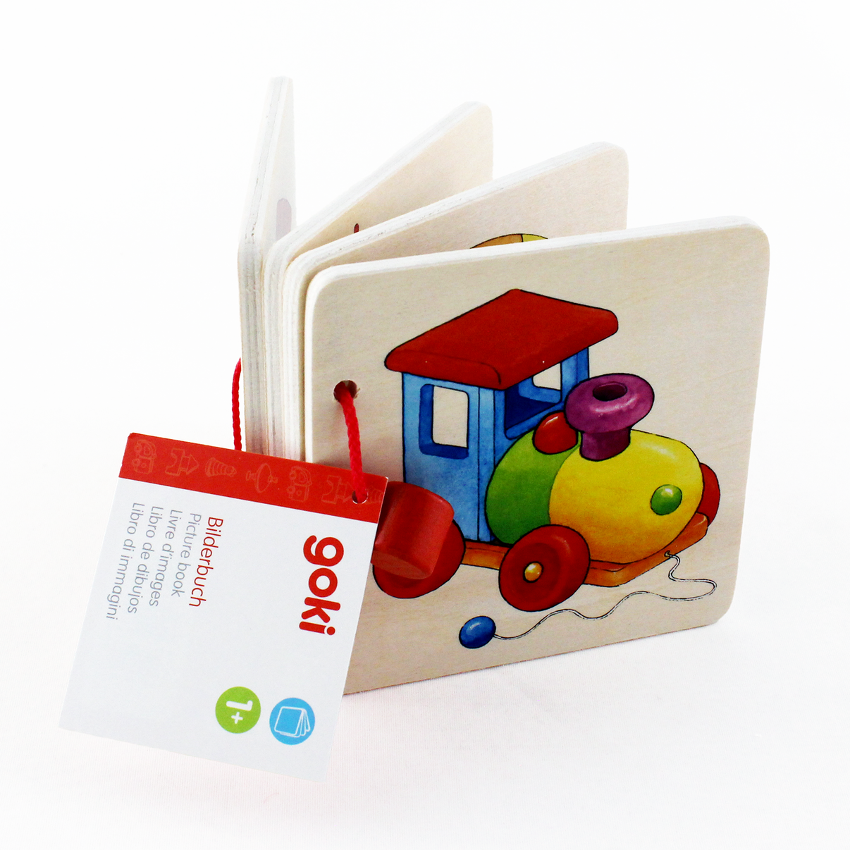 Goki Wooden Picture Book - Locomotive – Baby Joy Canada
