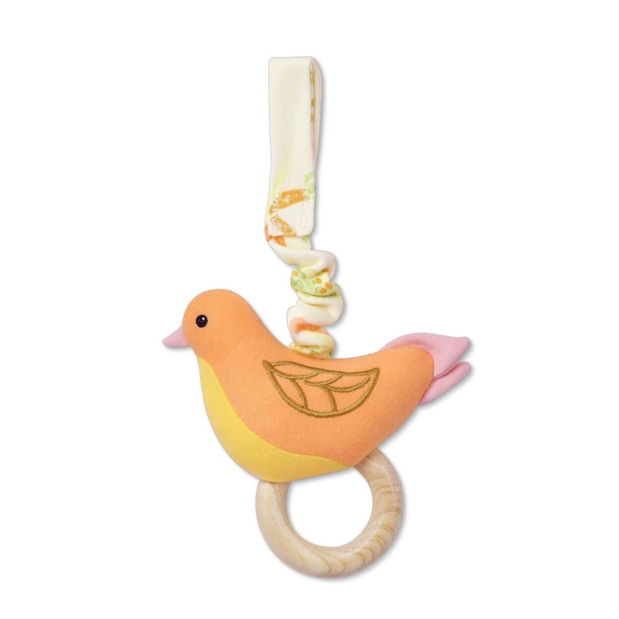 Apple Park Organic Cotton Stroller Toy - Orange Bird – Baby Joy Canada