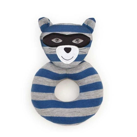 Organic Farm Buddies - Robbie Raccoon Teething Rattle – Baby Joy Canada